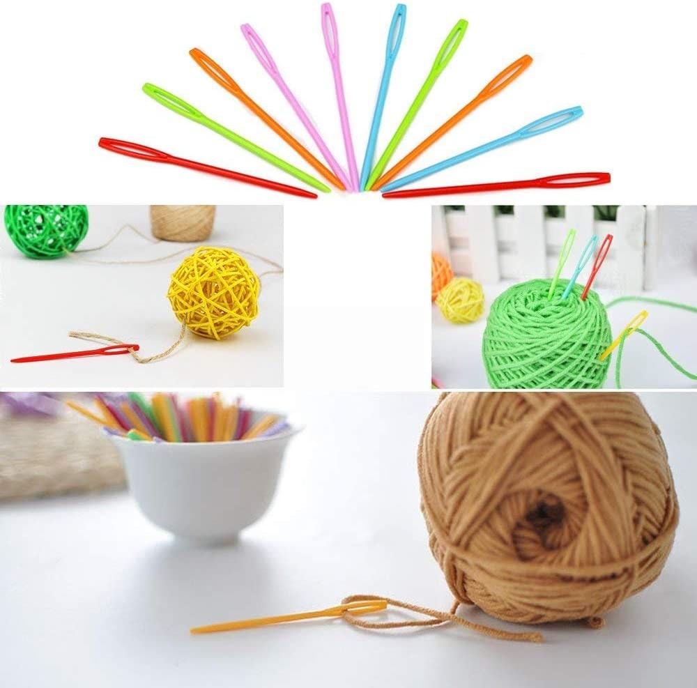 Plastic Yarn Needles Colorful 6 Pcs Crochet Knitting Darning - Etsy