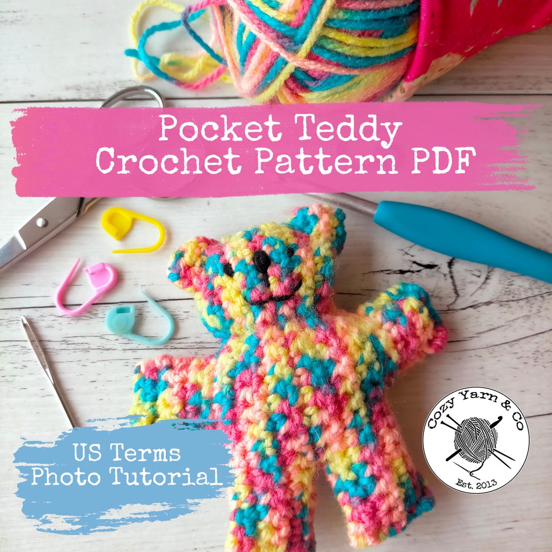 Pocket Teddy Bear Crochet Easy Pattern PDF With Photo Tutorial ...