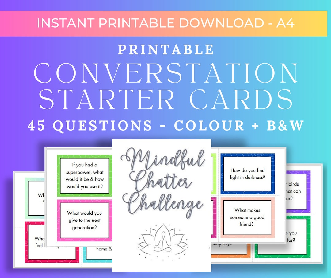 Conversation Cards Dementia Activity - Mindful Chatter Challenge 45 ...