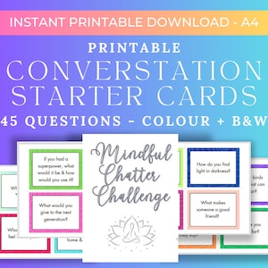 Conversation Cards Dementia Activity - Mindful Chatter Challenge 45 ...