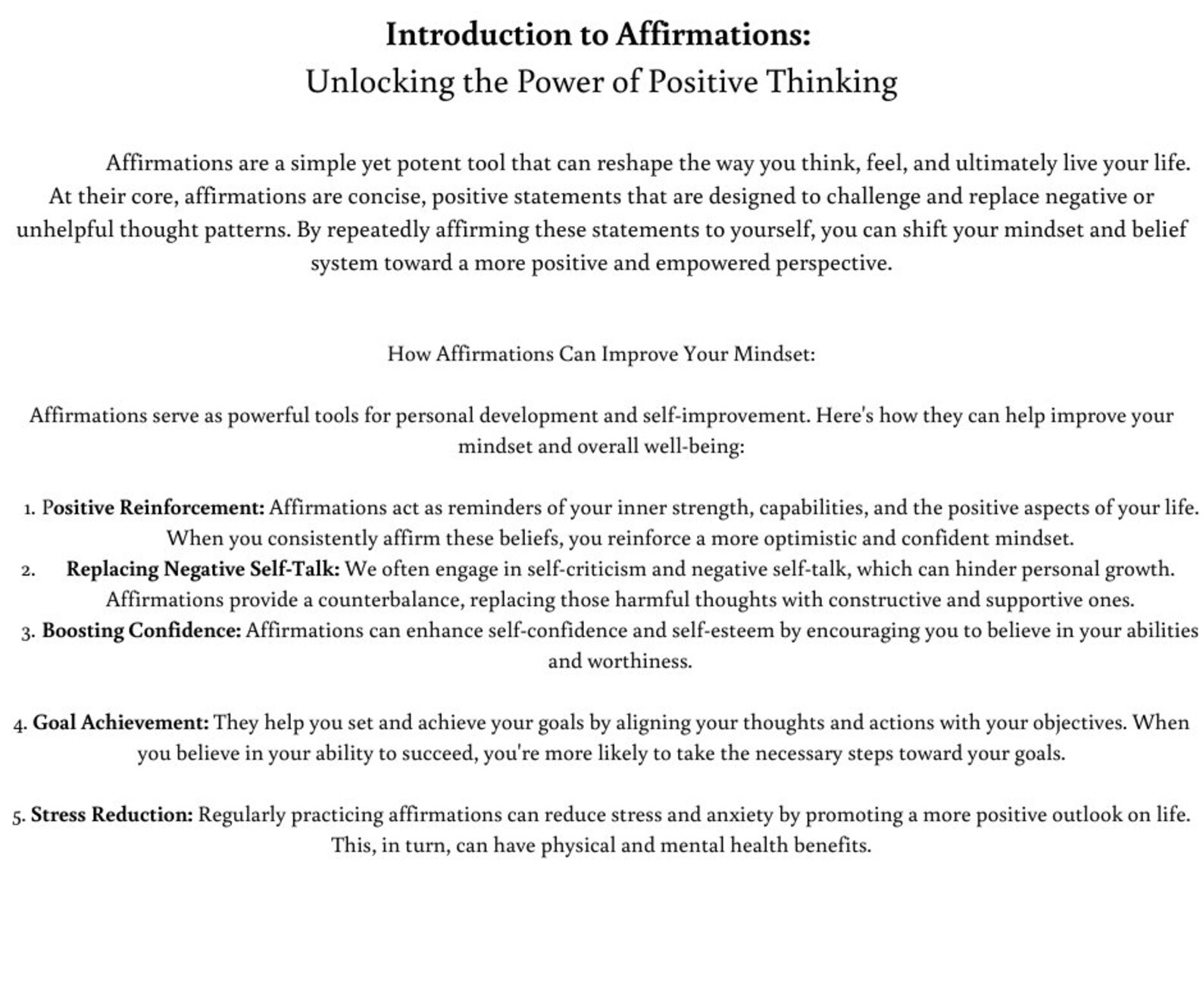 30 Days of Positive Affirmation Kit: Transform Your Mindset and Achieve ...