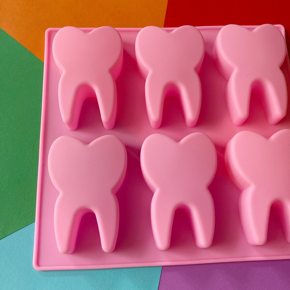 Tooth Silicone Soap Mold - 6 Cavities - Teeth Soap Mold Silicone Molds ...