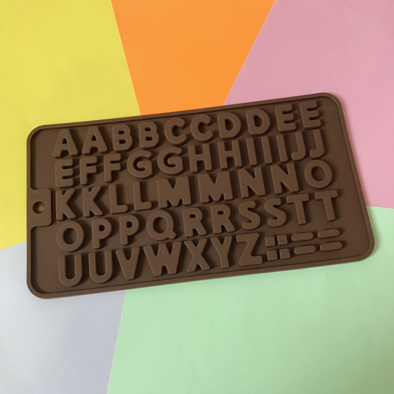 Mini Alphabet Mold Silicone Chocolate Mold - 52 Cavities - Soap Mold ...