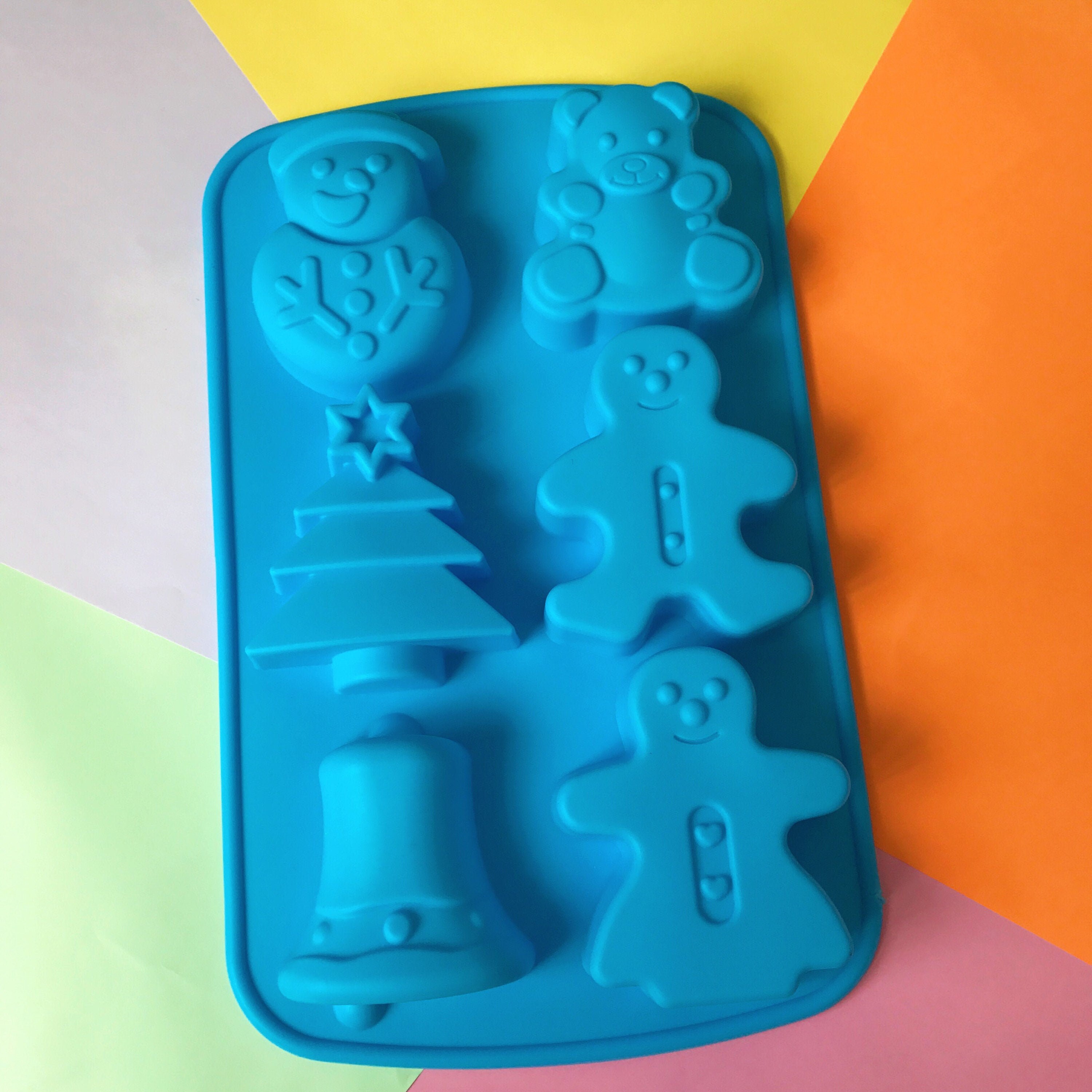 Christmas Snowman Bells Gingerbread Man Bear Tree Silicone | Etsy