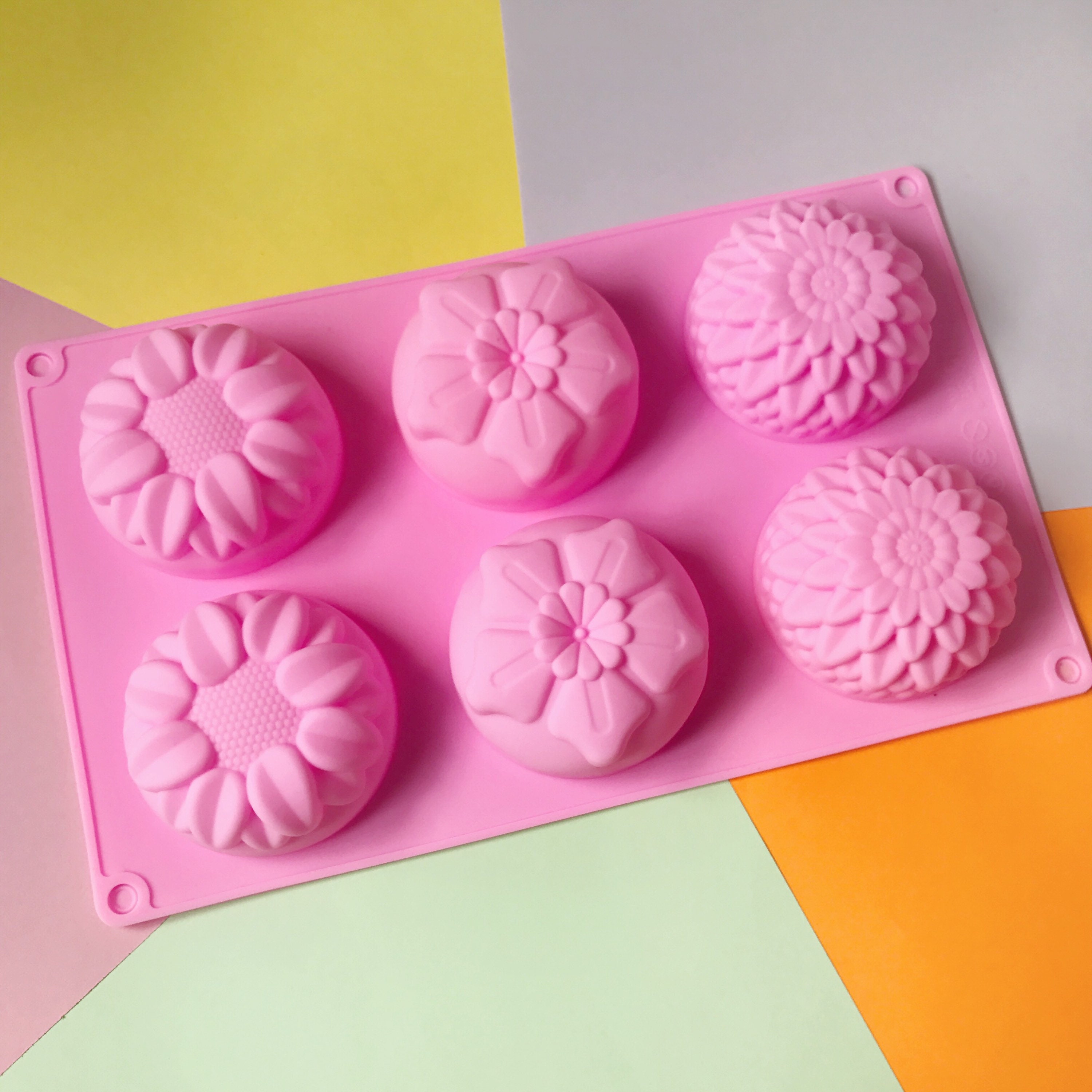 Flower Silicone Soap Mold 6 cavities Flower soap mold | Etsy