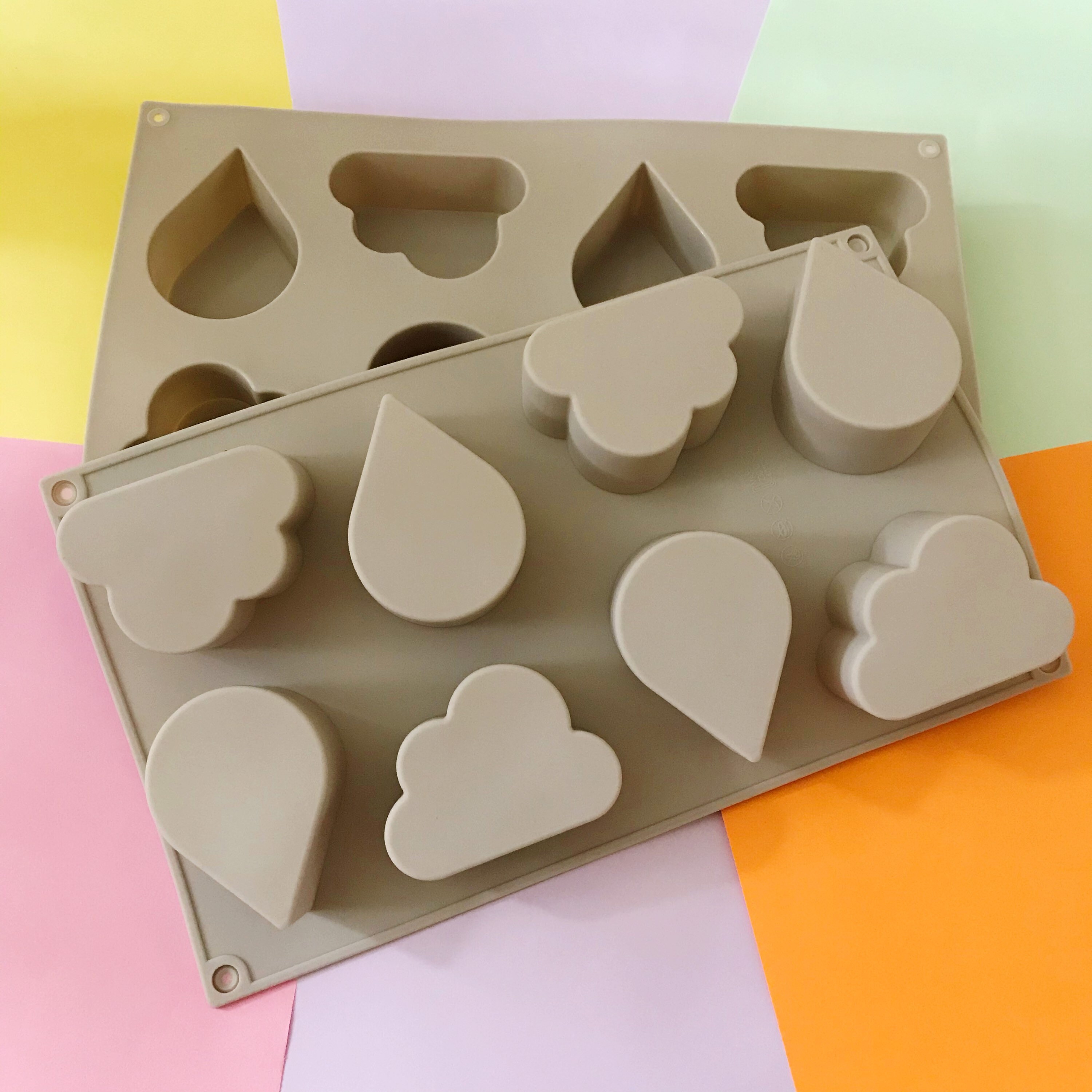Cloud and Teardrop Silicone Soap Mold - 8 Cavities - Sky Cloud Soap ...