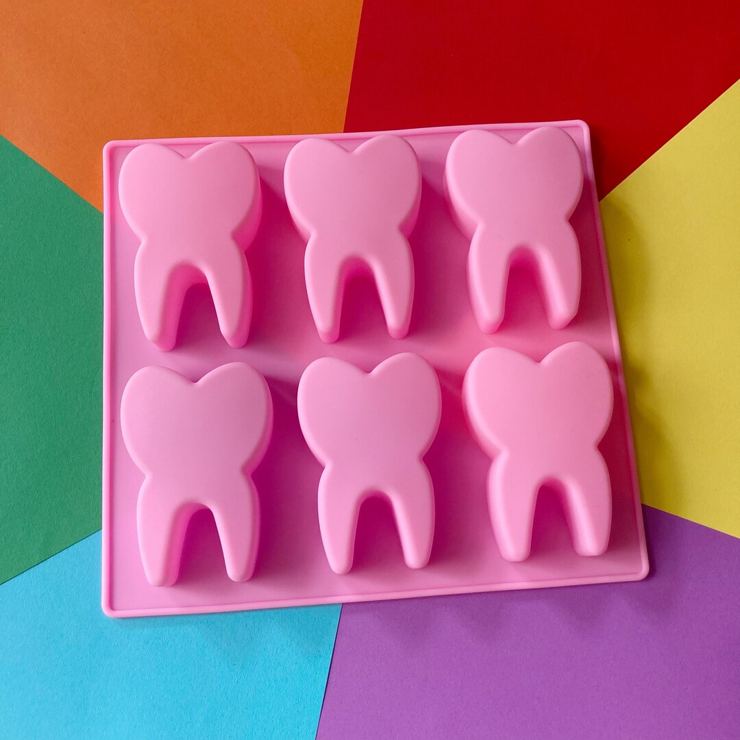 Tooth Silicone Soap Mold - 6 Cavities - Teeth Soap Mold Silicone Molds ...