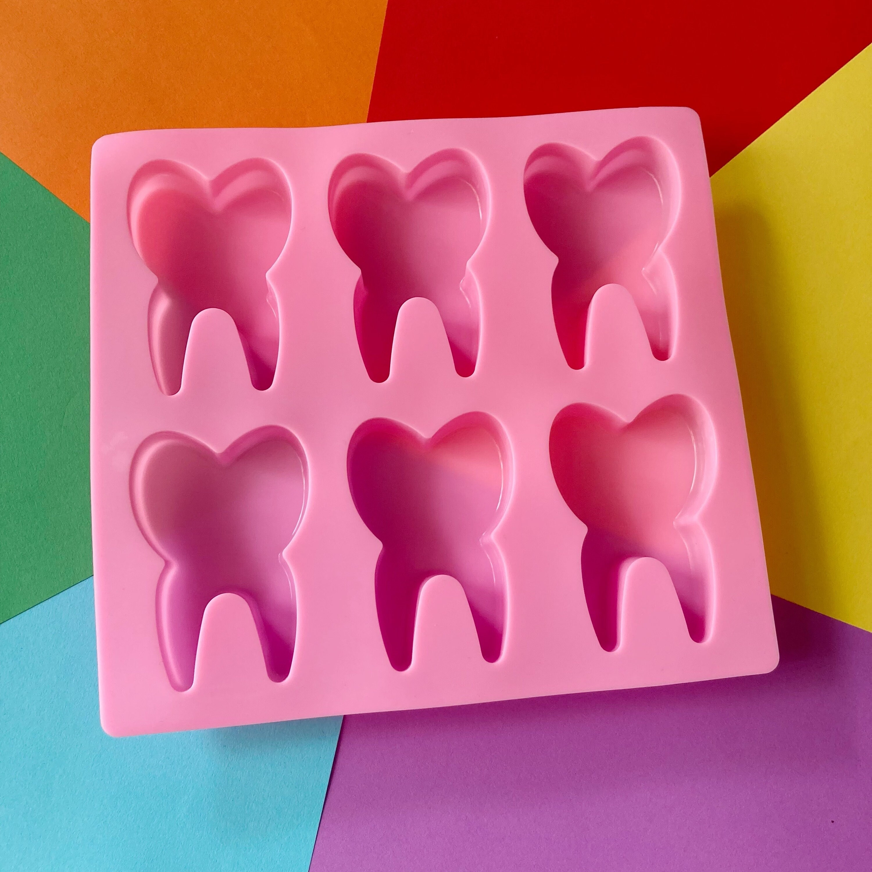 Tooth Silicone Soap Mold - 6 Cavities - Teeth Soap Mold Silicone Molds ...