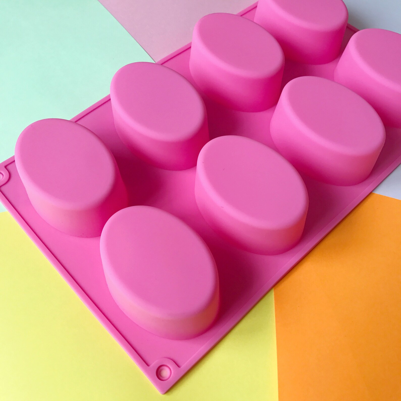 Oval Silicone Soap Mold 8 Cavities Oval Soap Mold Silicone Etsy
