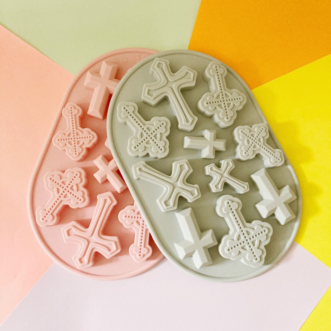 Cross Silicone Mold - 10 Cavities - Cross Soap Mold Silicone Molds ...