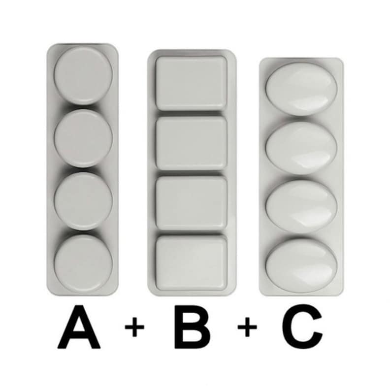 Set of 3 Basic Shape Molds 4 Cavities per Mold Circle - Etsy