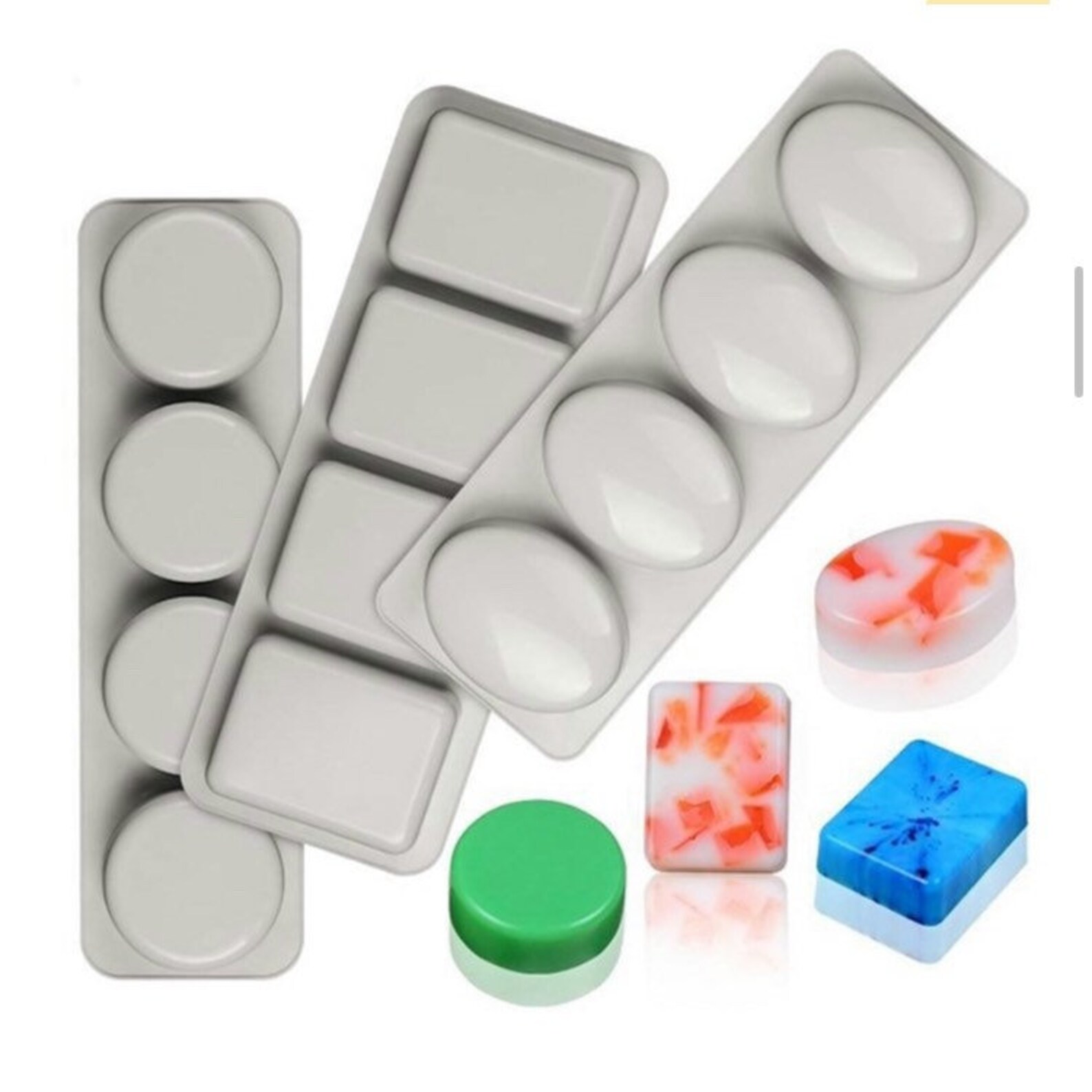 Set of 3 Basic Shape Molds 4 Cavities per Mold Circle - Etsy