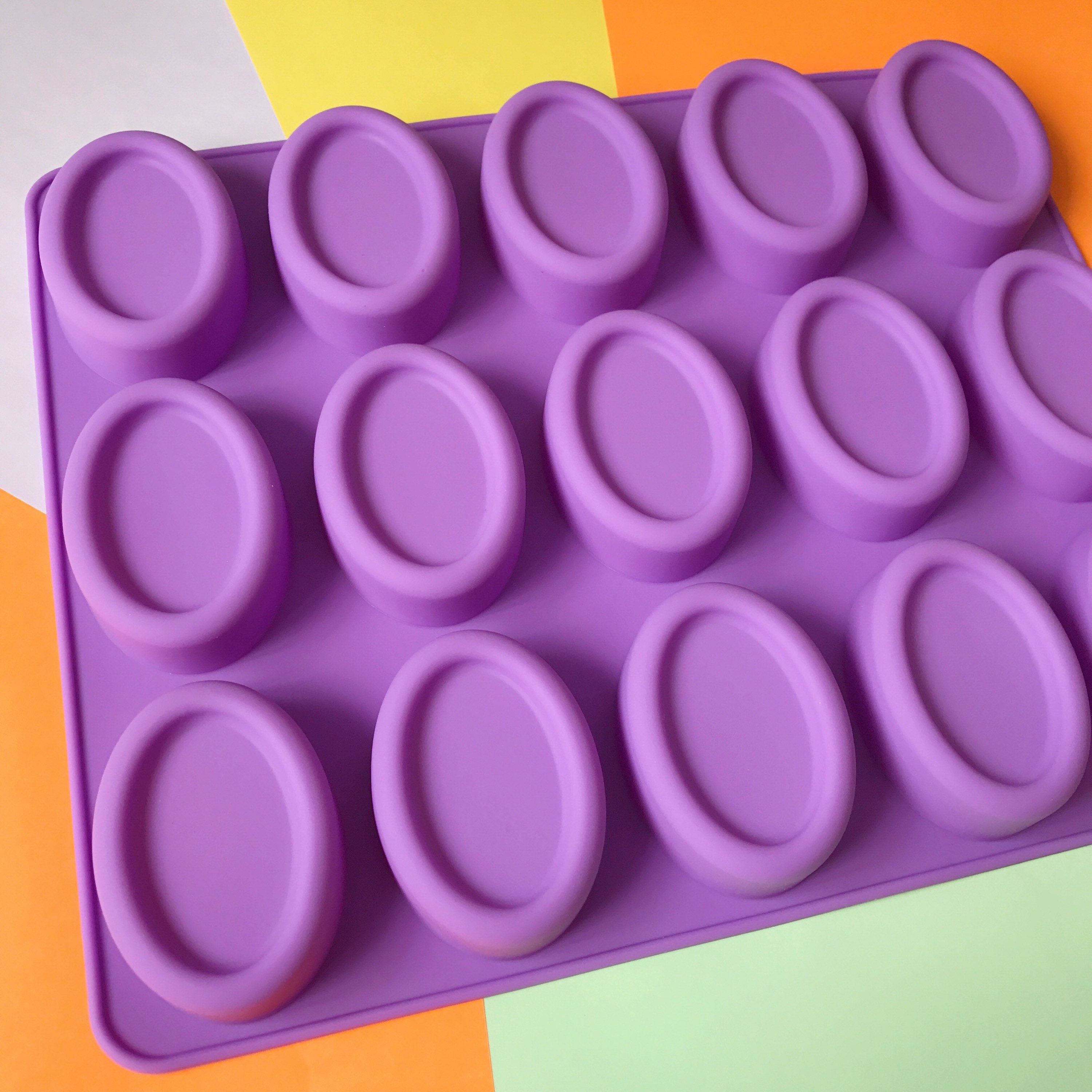 Oval Silicone Soap Mold 15 Cavities Oval Soap Mold Etsy Uk