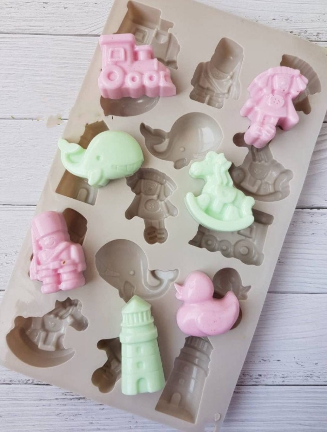 Cute Toy Silicone Mold - 15 Cavities - Toy Soap Mold Duck Mold ...