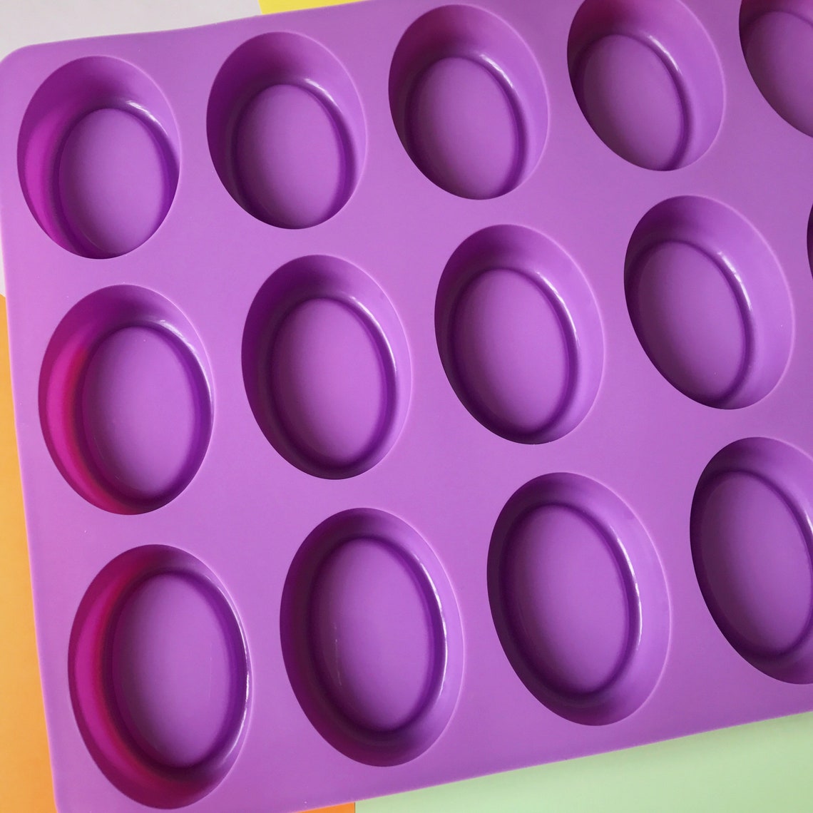 Oval Silicone Soap Mold 15 Cavities Oval Soap Mold Etsy