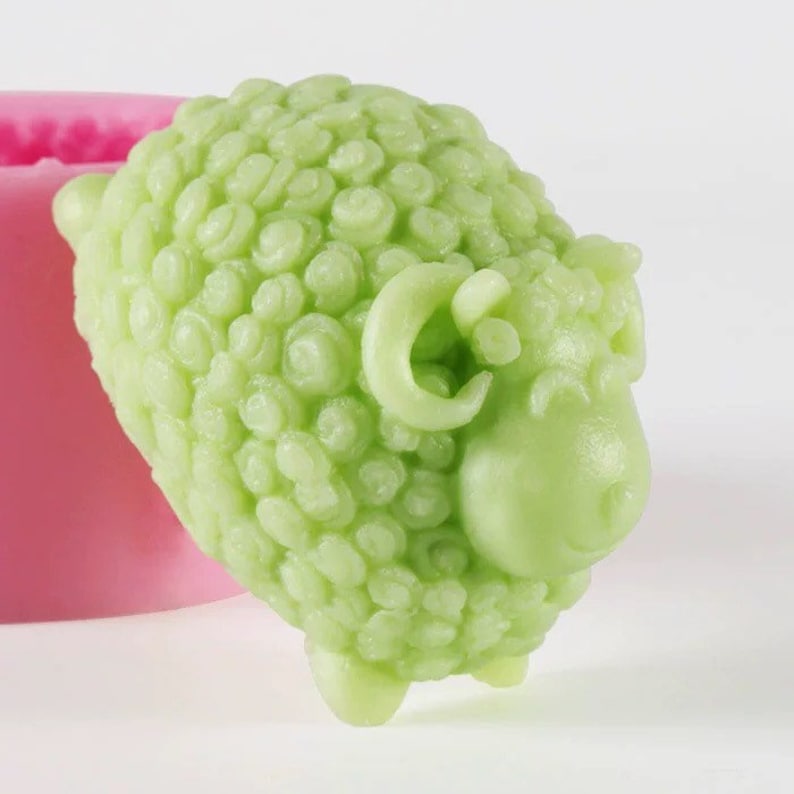 3D Curly Sheep Silicone Mold- 1 Cavities - Sheep Mold Silicone Mold ...