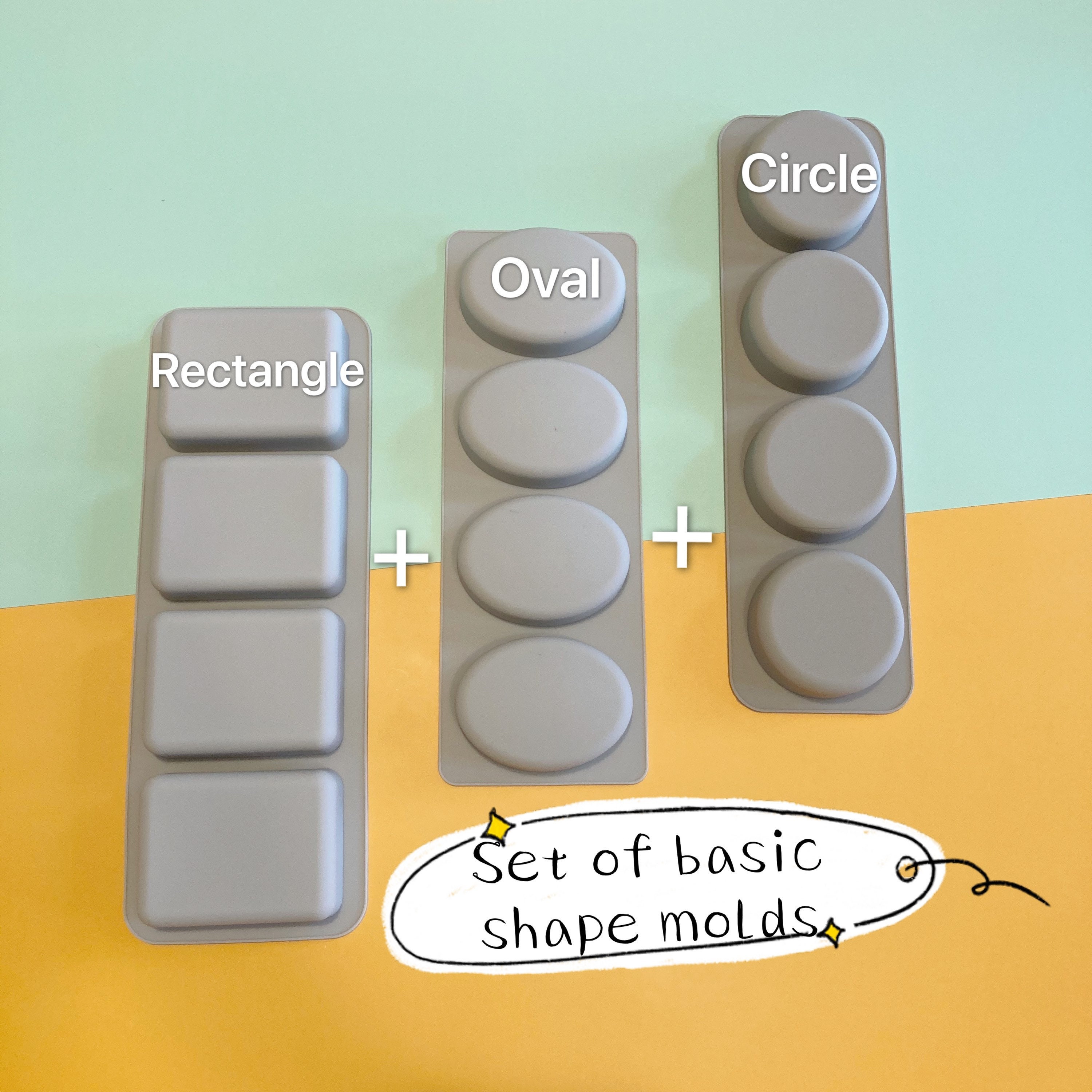 Set of 3 Basic Shape Molds 4 cavities per mold Circle | Etsy