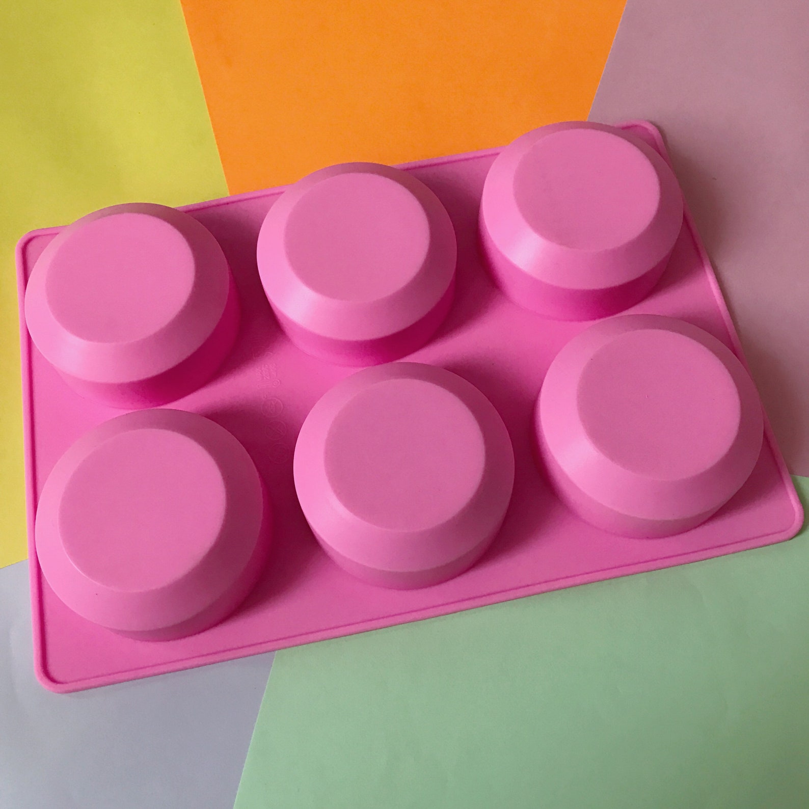 Circle Silicone Soap Mold - 6 Cavities - Circle Soap Mold Silicone ...