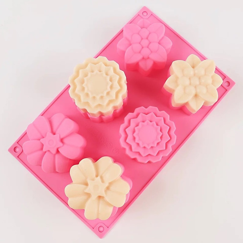 LARGE Flower Silicone Soap Mold 6 Cavities Flower Soap - Etsy
