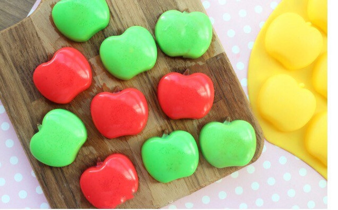 Mini Apple Silicone Soap Mold - 10 Cavities - Fruit Apple Soap Mold ...