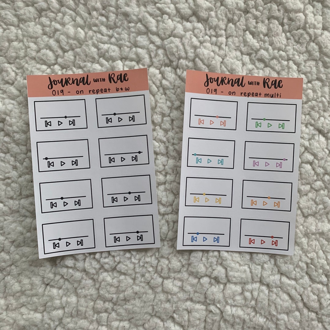 Now Playing Sticker Sheet for Bullet Journals Planners - Etsy Denmark