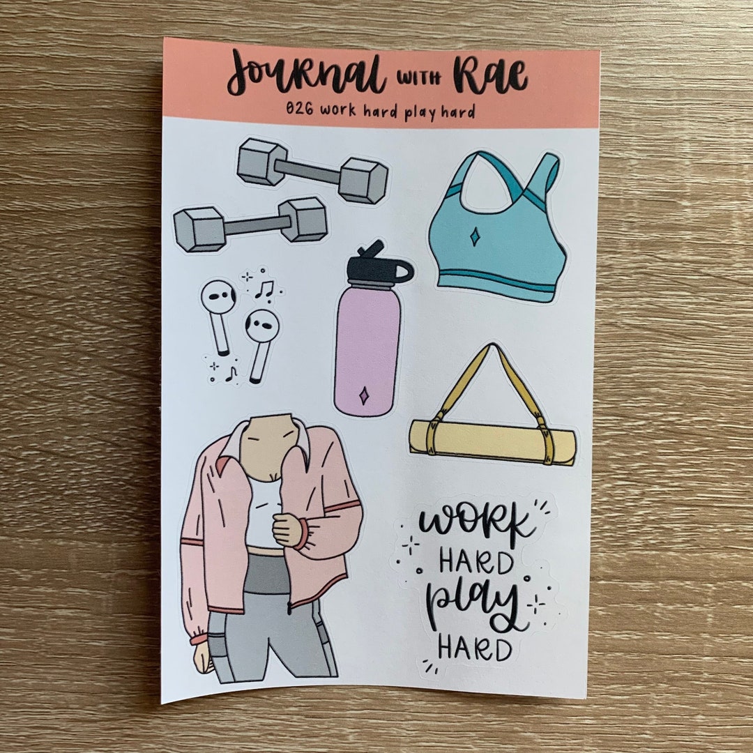 Work Hard Play Hard Sticker Sheet | for Bullet Journals, Planners ...
