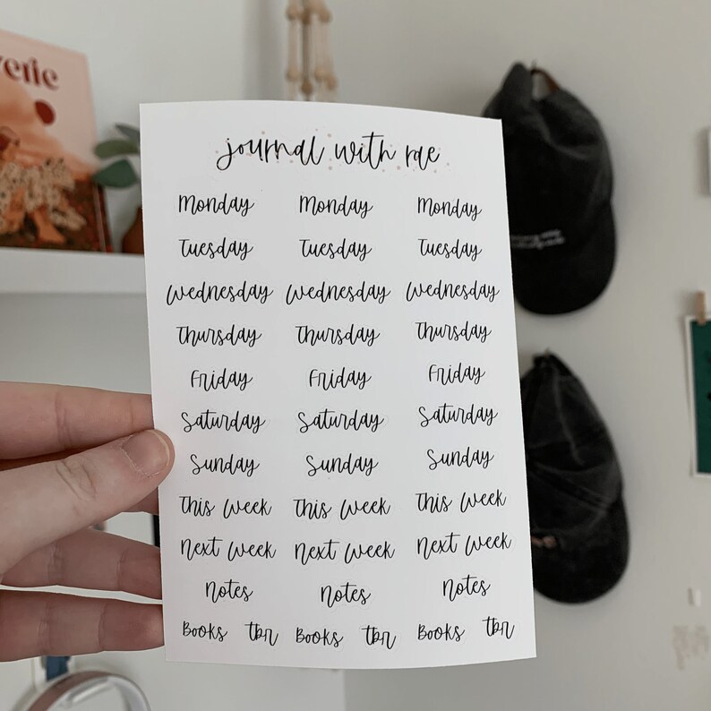 DIGITAL DOWNLOAD | Days of the Week Text Headers Bundle | for Bullet ...