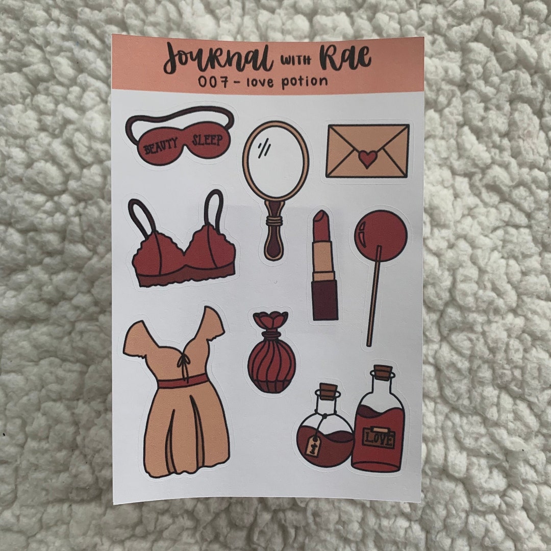 Love Potion Sticker Sheet | for Bullet Journals, Planners, Notebooks ...