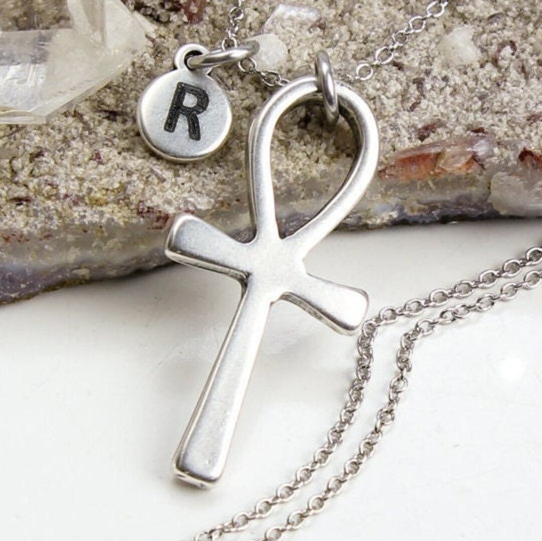 Ankh Necklace, Large Silver Egyptian Cross, Eternity Symbol ...