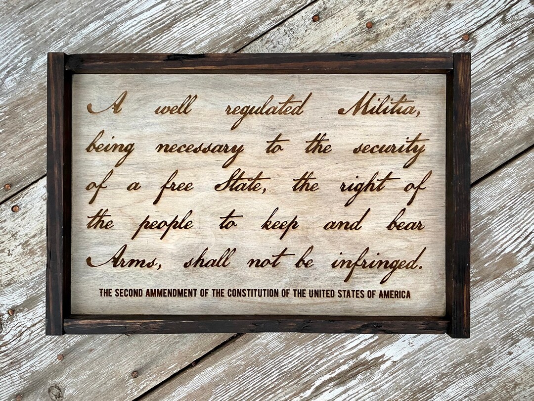 Distressed 2nd Amendment Sign, Reclaimed Wood Wall Art, Rustic Flag ...