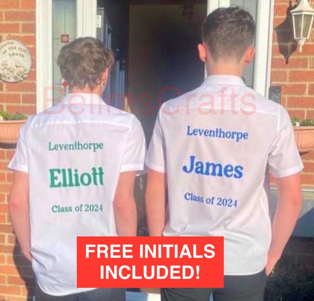 SCHOOL LEAVERS Day- Personalised Tops DIY Iron on Decals - 12+ Colours ...