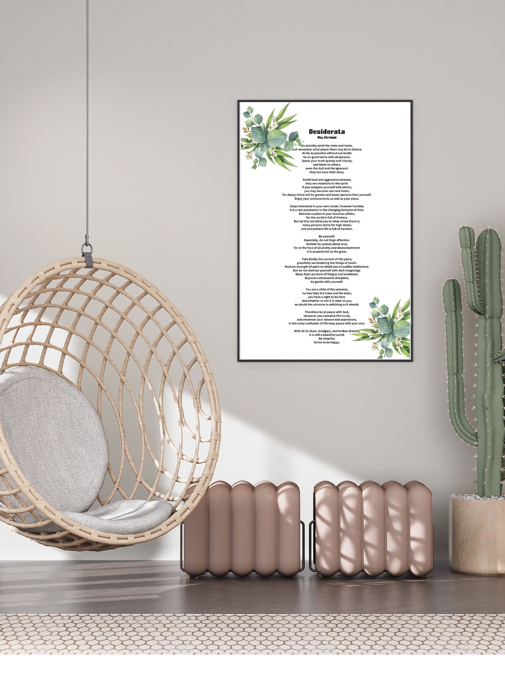 Desiderata Poem / Max Ehrmann Poem. Motivation Inspiration Print Wall ...