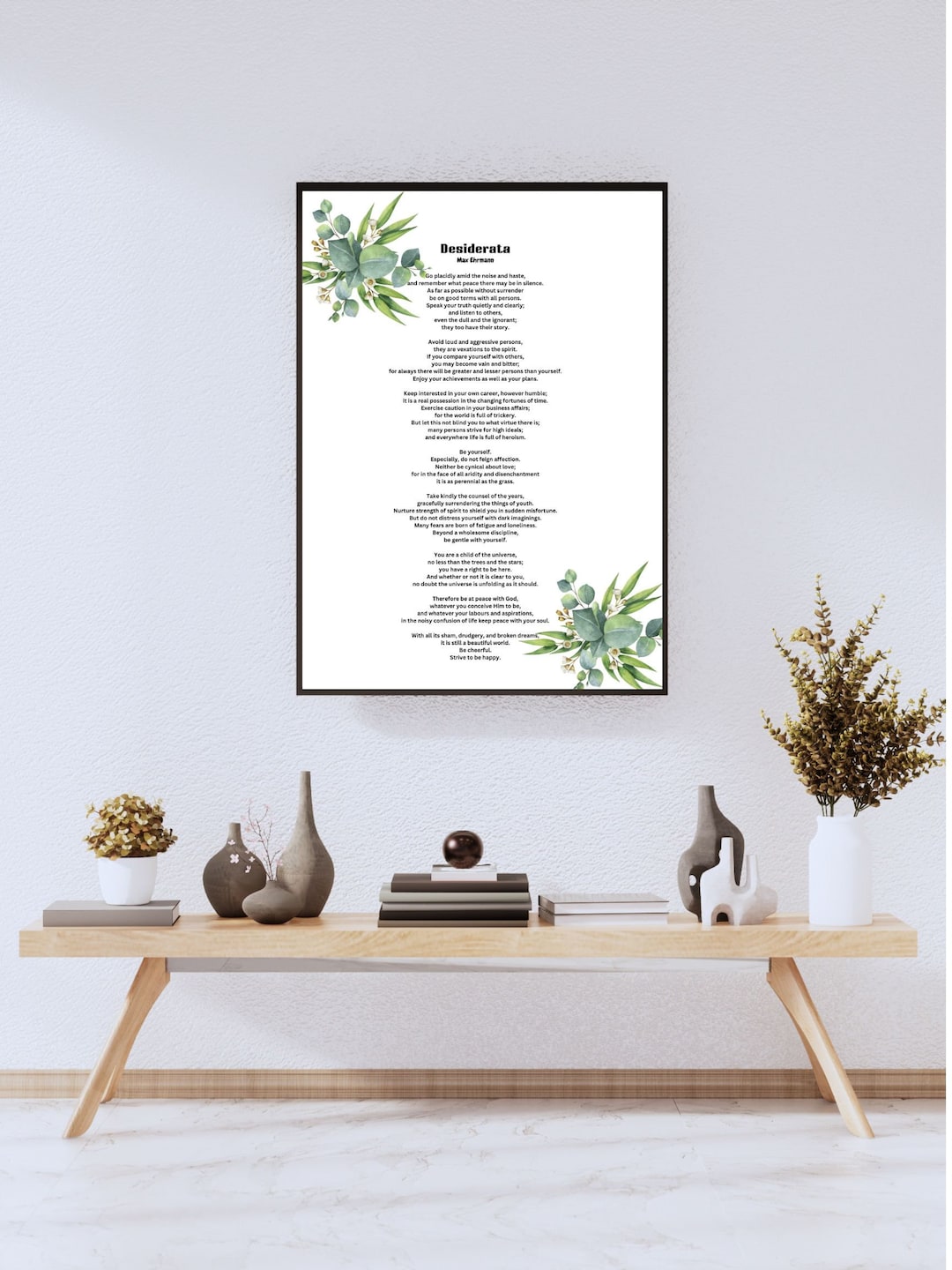 Desiderata Poem / Max Ehrmann Poem. Motivation Inspiration Print Wall ...