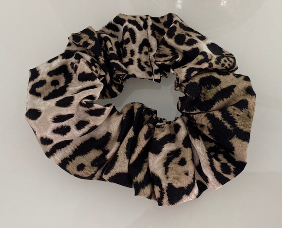 Leopard Print Scrunchie Light Brown Leopard Animal Print | Etsy