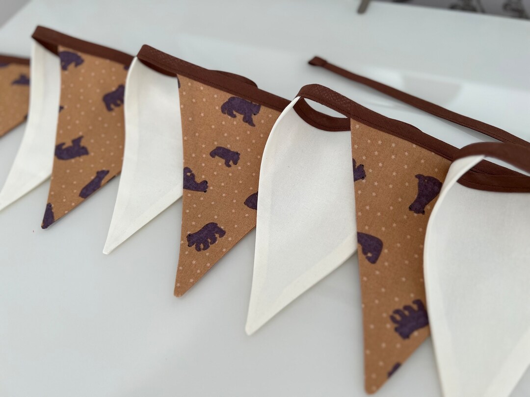 Bear Print Animal Bunting Decoration Flags Garden Party Childrens ...