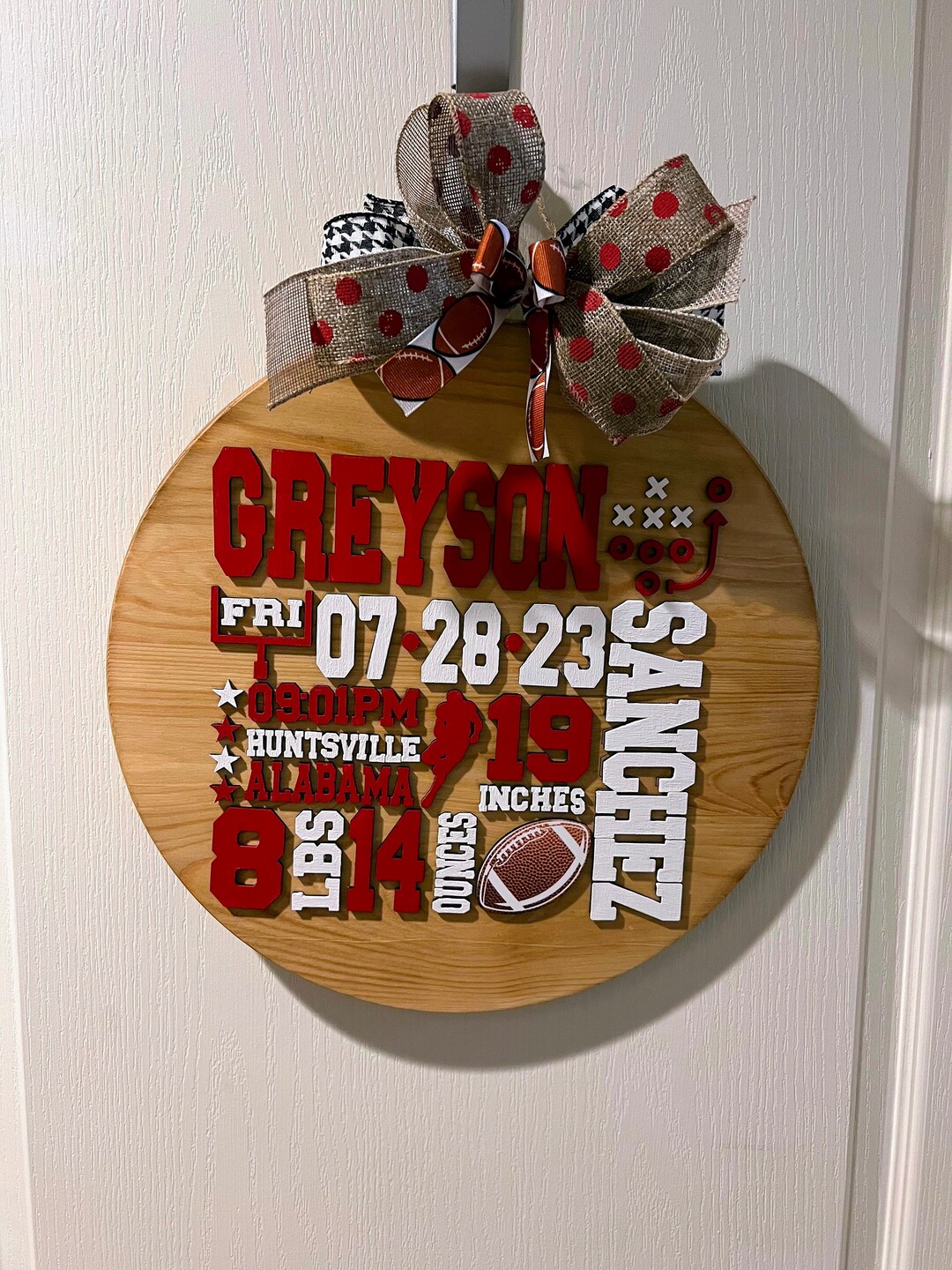 Custom Birth Announcement Wood Sign | Custom Baby Birth Wood Sign ...