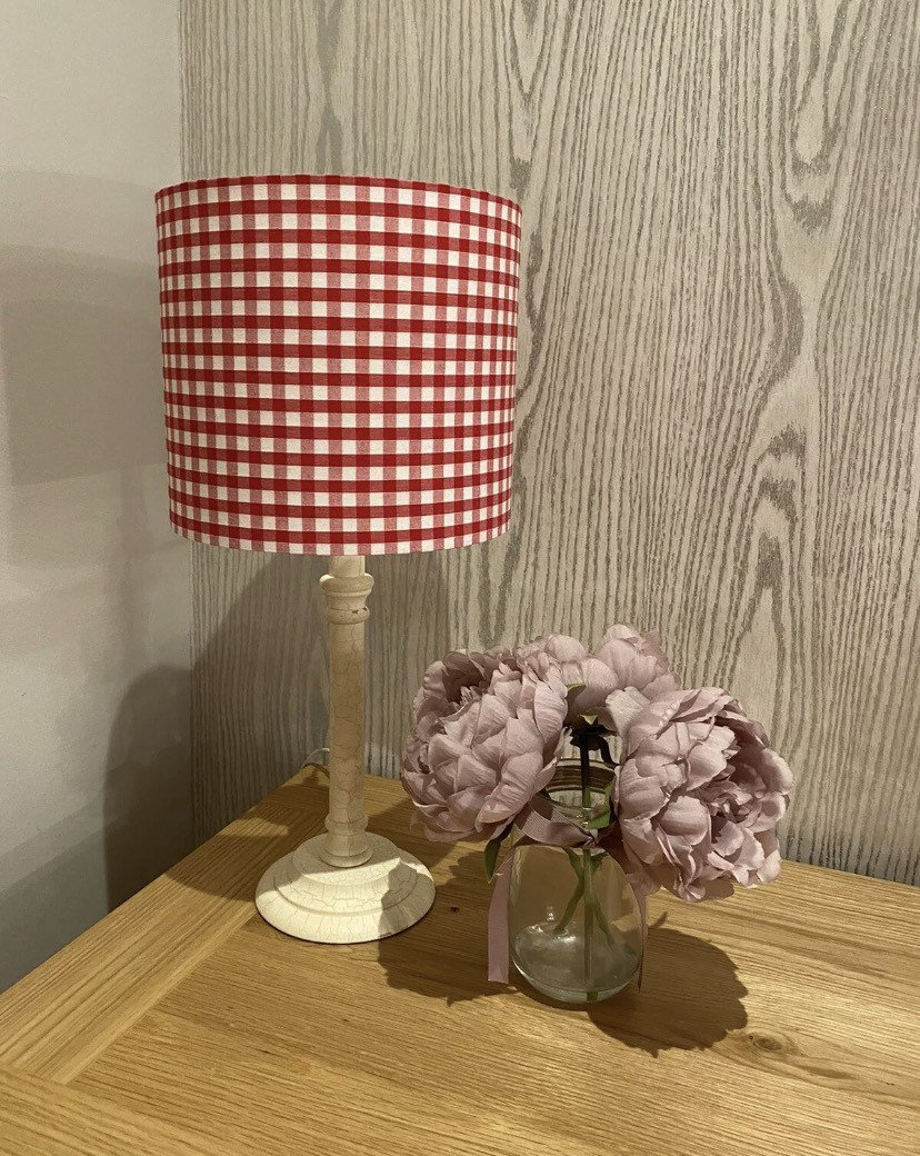 Handmade Lampshade in a Beautiful Red Gingham Check Fabric, Various ...