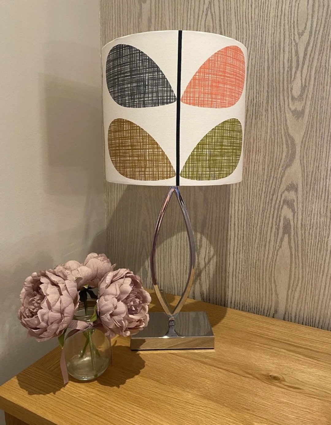 Handmade Lampshade in a Scribble Stem Print, Multi Colour, Various ...