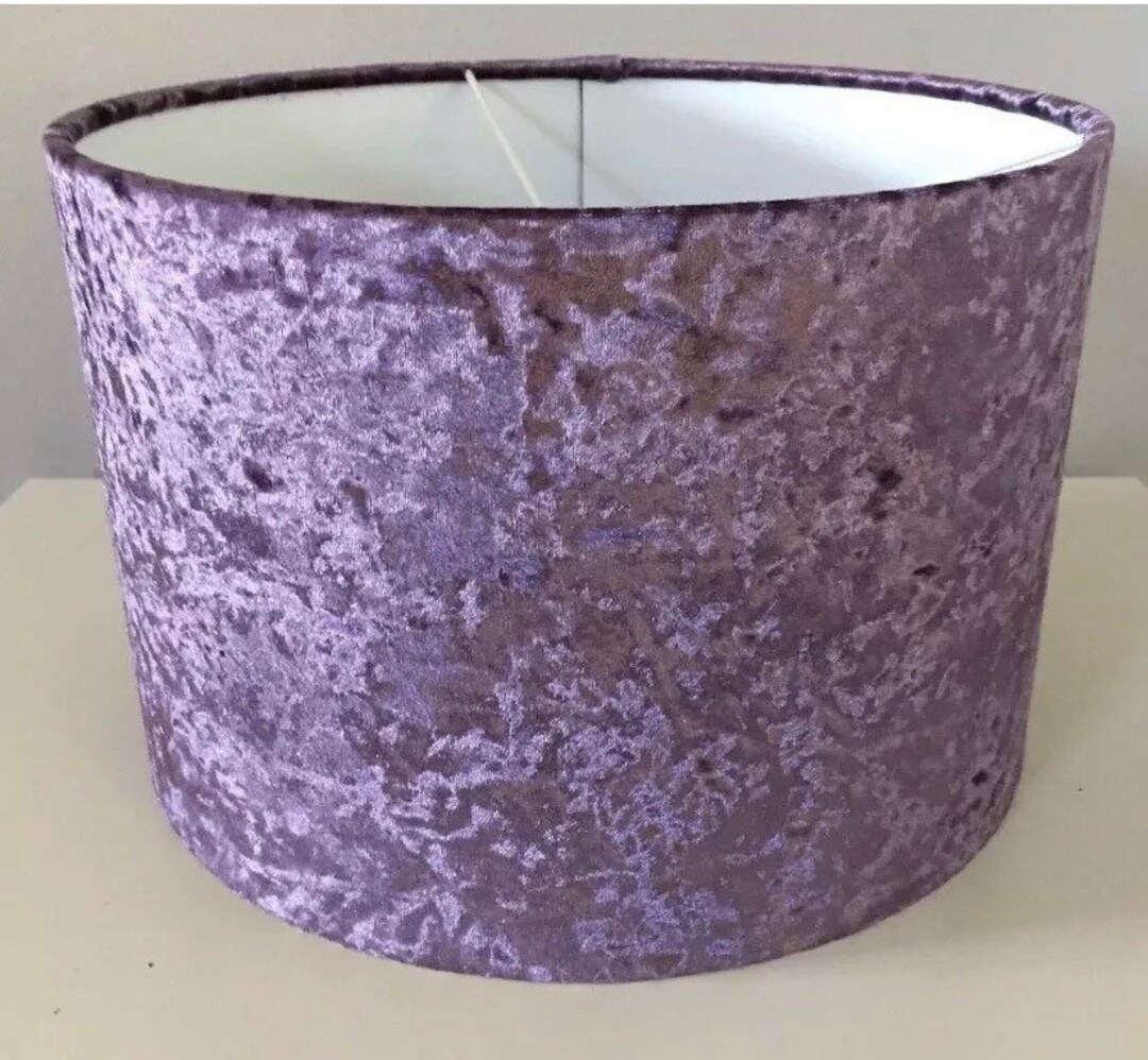 Handmade Lampshade in a Beautiful Lilac / Lavender Velvet Fabric ...