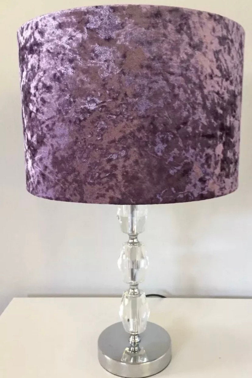 Handmade Lampshade in a Beautiful Lilac / Lavender Velvet Fabric ...