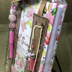Pen, Bookmark & Notebook Set Handmade With God All Things Are Possible ...