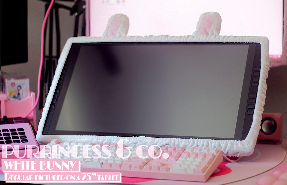 Cute Pastel Monitor Computer pc Screen Dust Cover Animal Ears | Etsy
