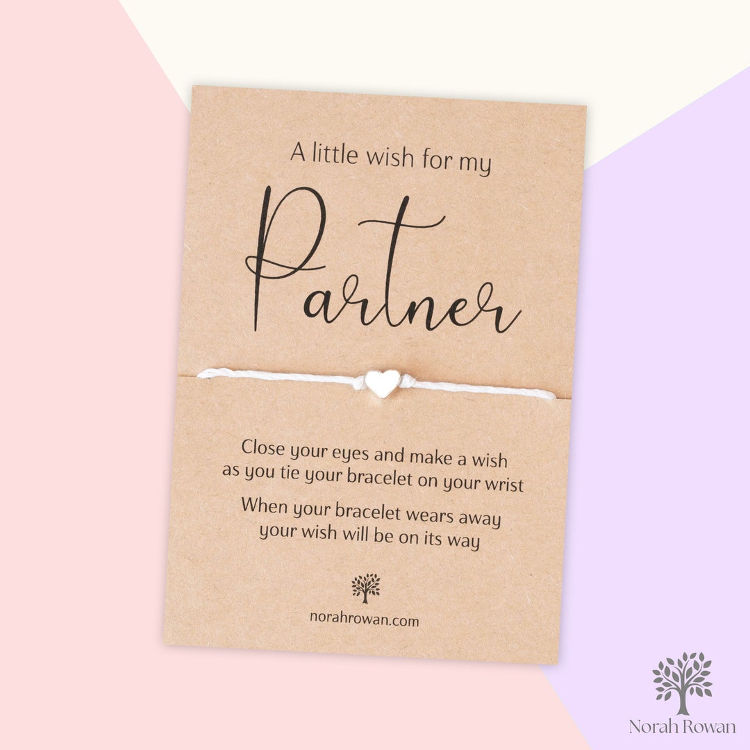 Partner Wish Bracelet, Partner Birthday Card, Partner Gift, A Little ...