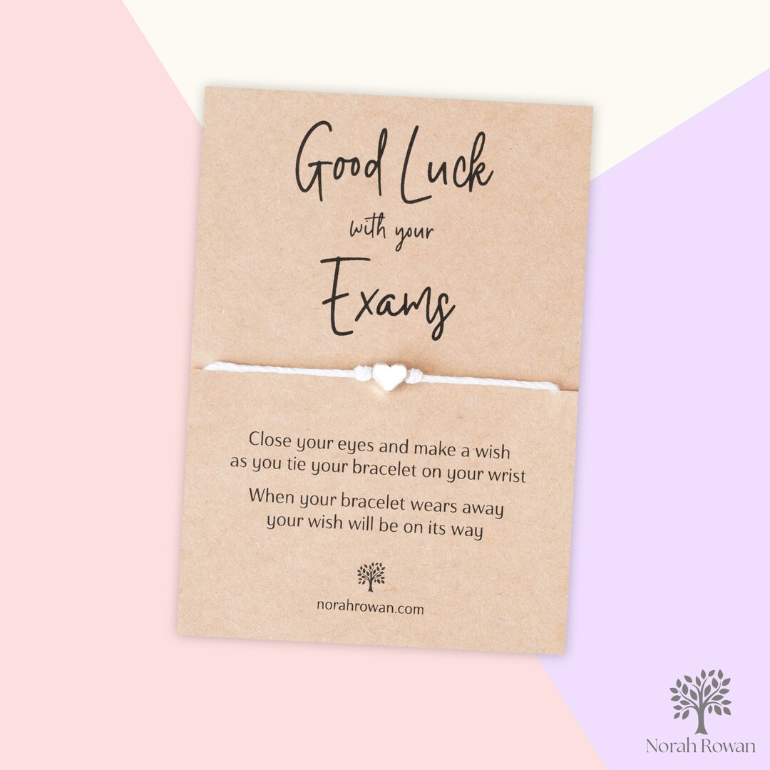 Good Luck With Your Exams Wish Bracelet, Exams Gift, Exam Present, Gcse ...