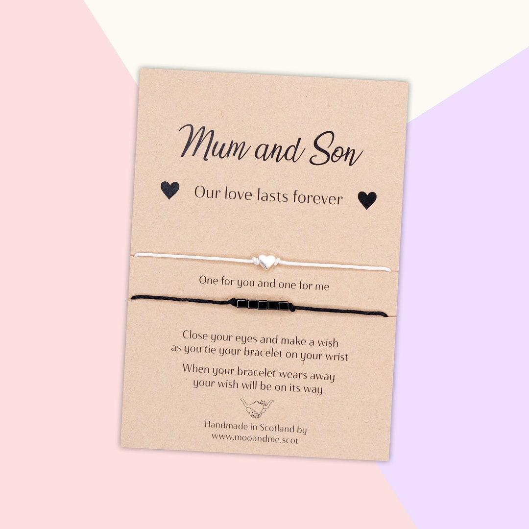 Mum and Son Wish Bracelet, Mothers Day Gift, Matching Bracelets for Mum ...
