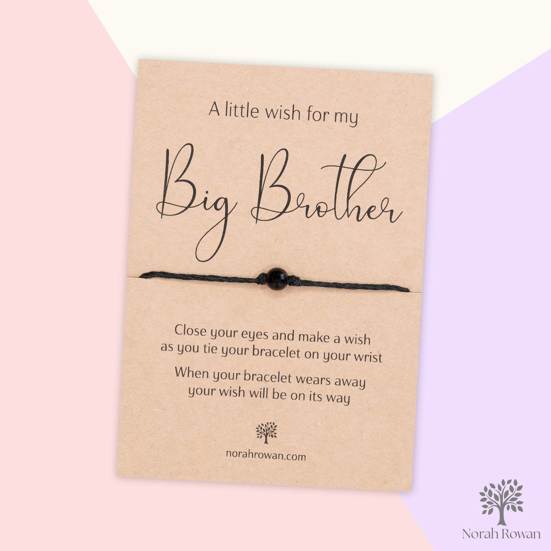 Big Brother Wish Bracelet, Big Brother Birthday Card, Big Brother Gift ...