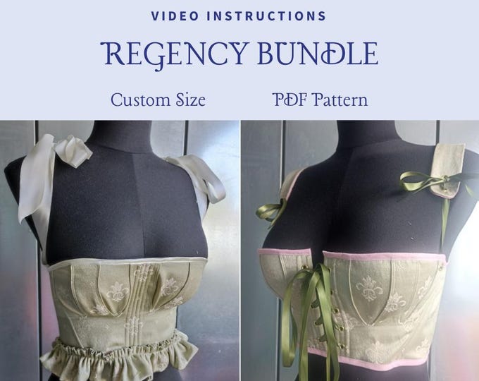 PDF Pattern | Regency Short Stays Corset DAPHNE - Etsy
