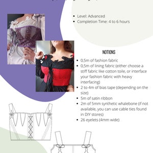 PDF Pattern | Regency Short Stays Corset DAPHNE - Etsy