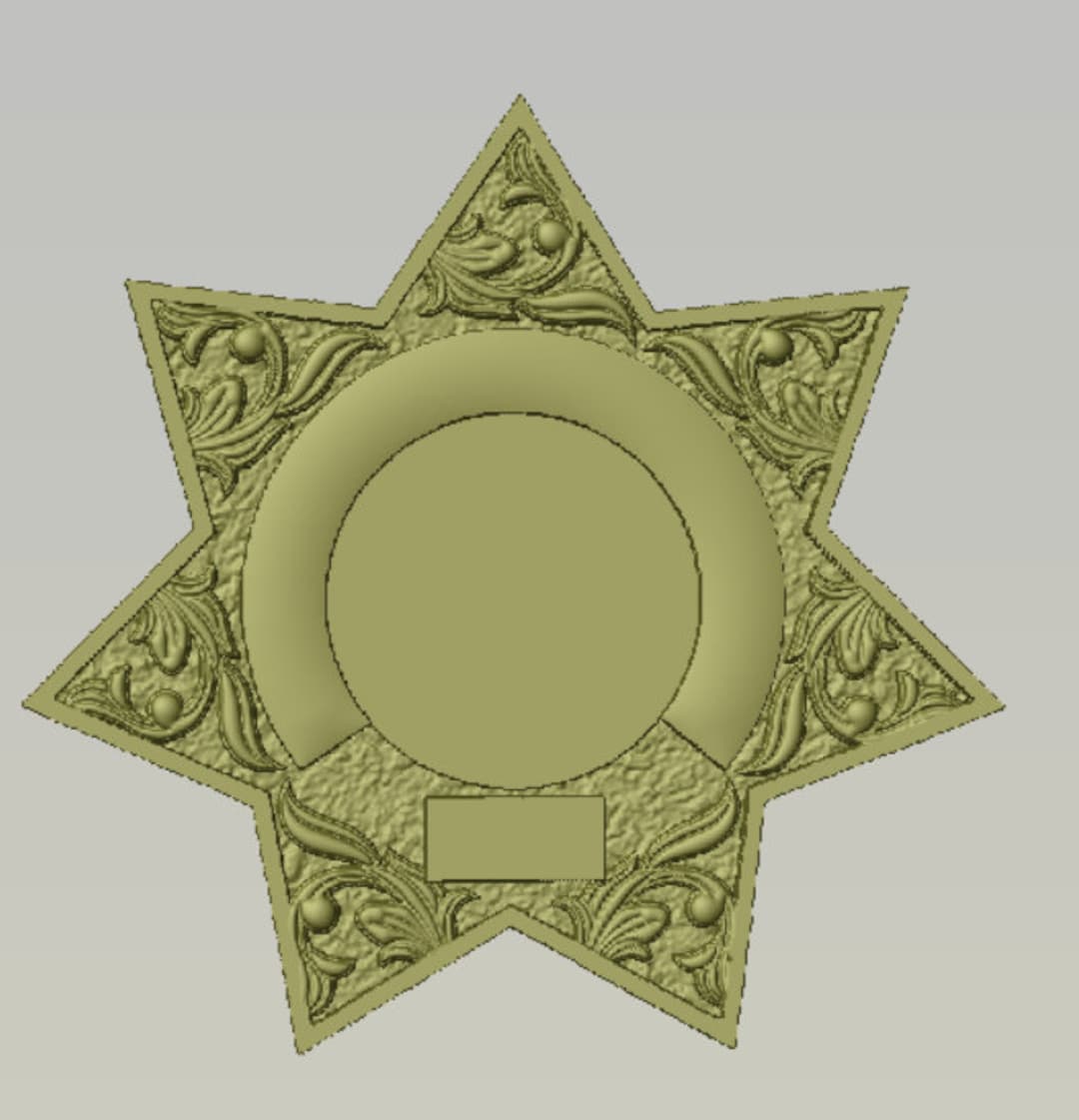 7-point Sheriff Badge in Circle STL Download File-no Physical Item - Etsy