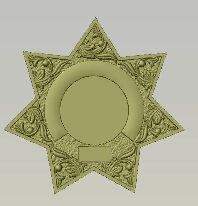 7-point Sheriff Badge in Circle STL Download File-no Physical Item - Etsy